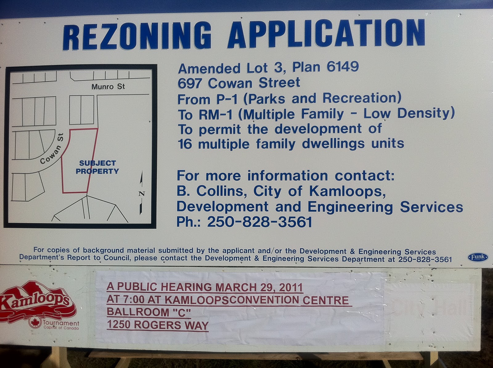 Canada's Tournament Capital?: Rezoning Application? Sign