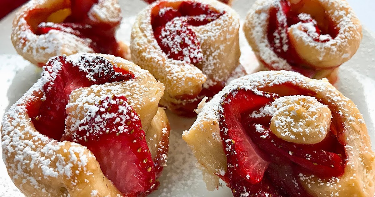 Strawberry Puff Pastry Roses