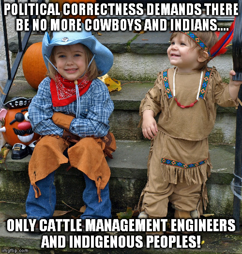 Political Correctness demands there be no more Cowboys and Indians ...