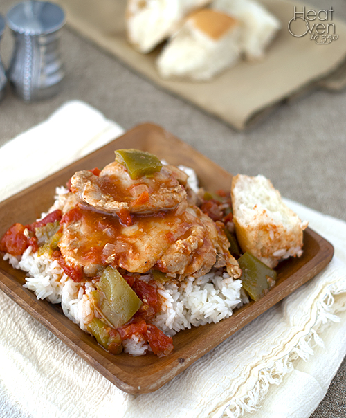 Simple Chicken Cacciatore ~ Heat Oven to 350