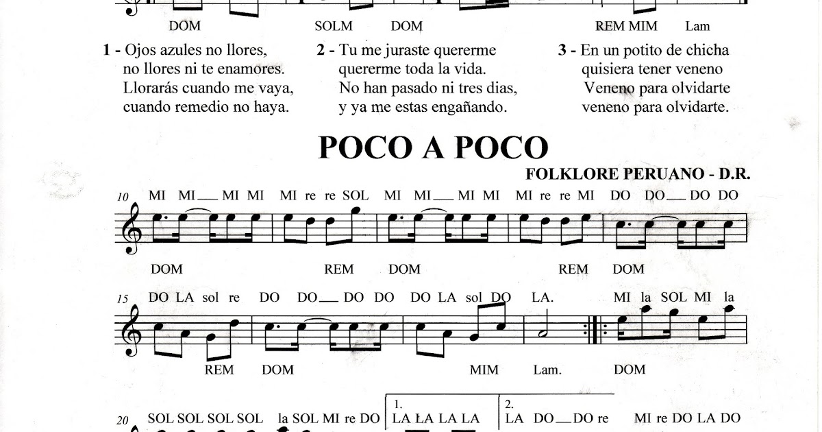 Música y Partituras Josecor: OJOS AZULES & POCO A POCO