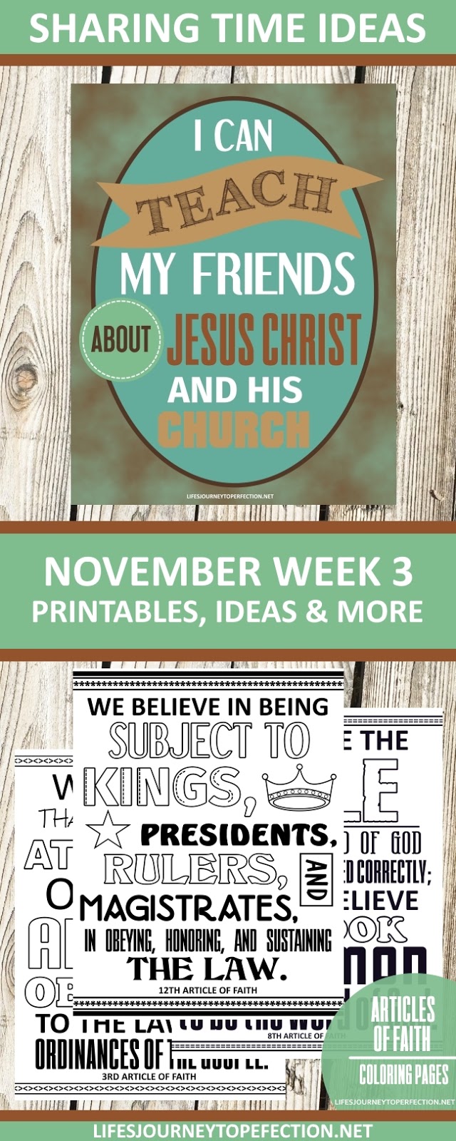 Life's Journey To Perfection: 2017 Sharing Time Ideas for November Week ...