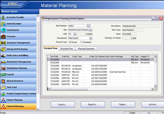 Jupiter Systems, Inc. 1985: ERIC (ERP Software)- Manufacturing