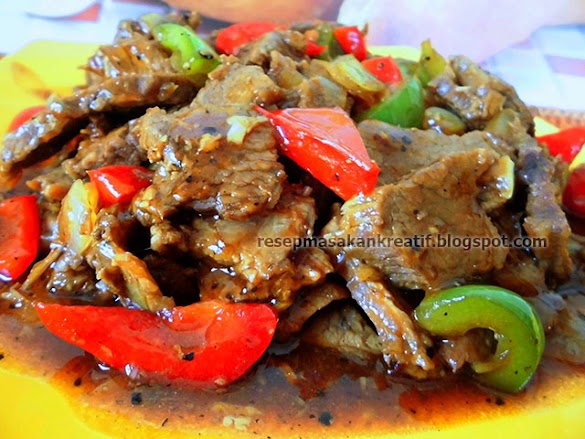 RESEP DAGING SAPI LADA HITAM PAPRIKA