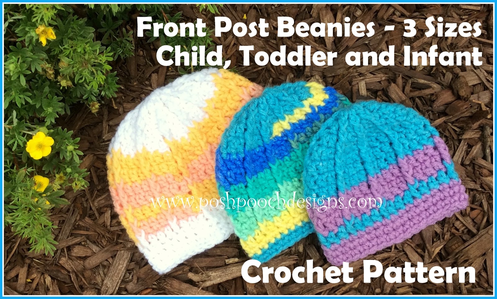 Posh Pooch Designs : Reflective Front Post Beanie Free Crochet Pattern