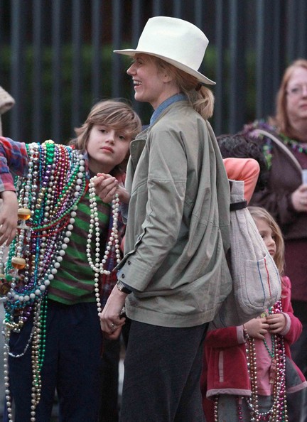 Mark Ruffalo com a família, em Nova Orleans