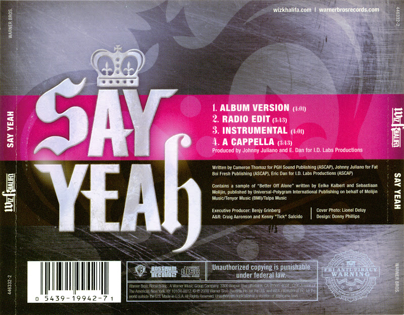 Promo, Import, Retail CD Singles & Albums: Wiz Khalifa - Say Yeah - (CD ...