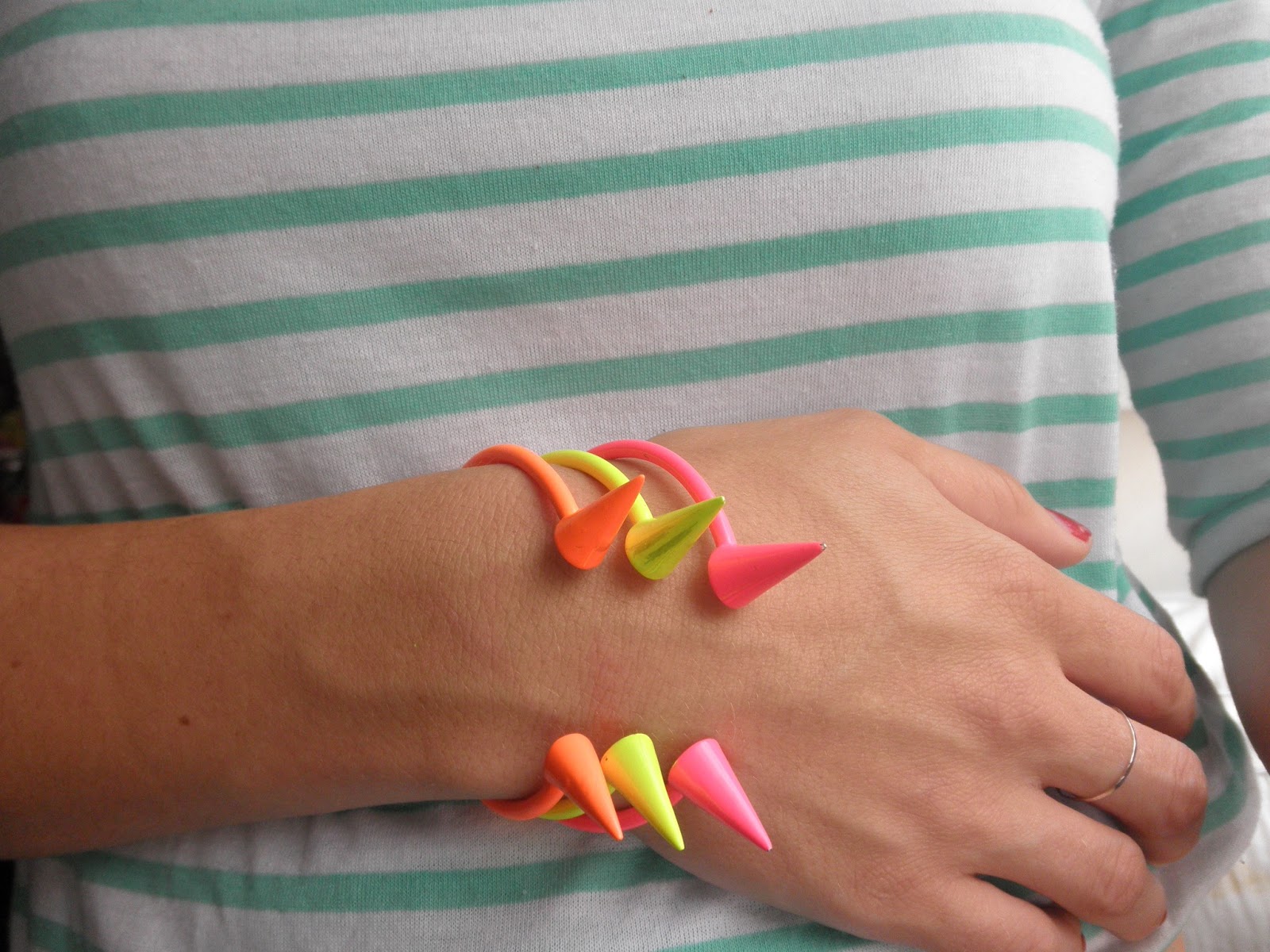 Inside Look At KCN: ShopBevel Neon Spike Bangles