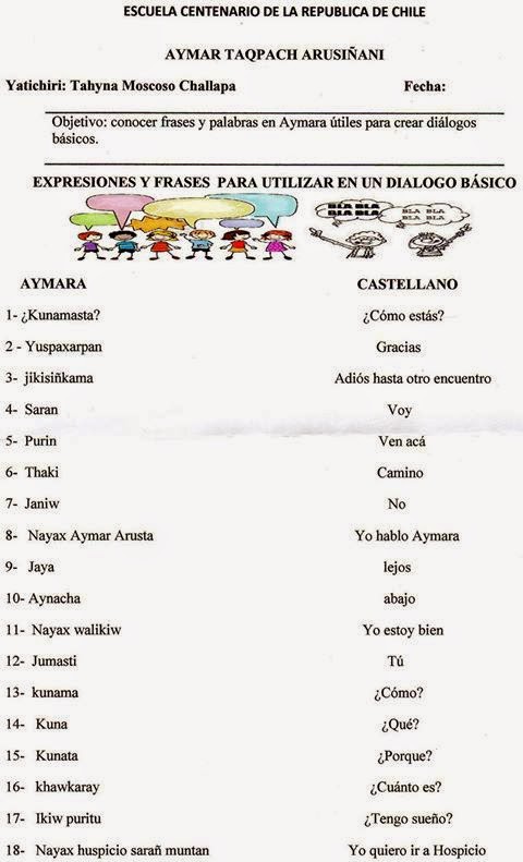 Dayane Vilca Larama : Aprendamos expresiones y frases en aymara para ...