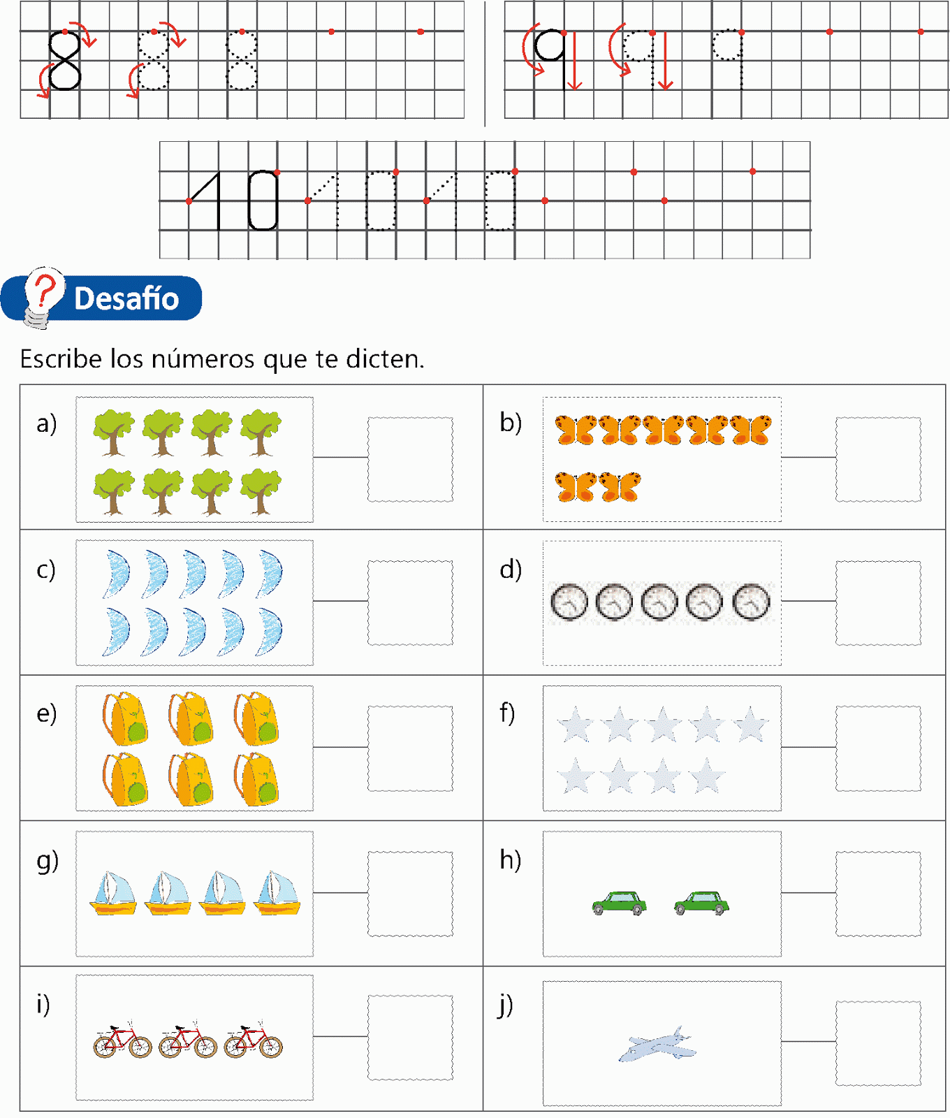 CONTAR , COMPARAR Y ORDENAR NUMEROS HASTA EL 10 EJERCICIOS DE ...