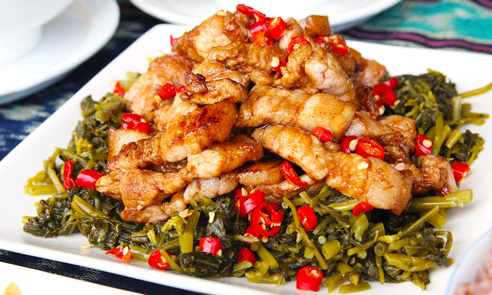 Ansabi sawi kampung sayuran khas Dayak. - Blog Wilfirmus