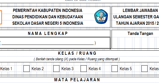 Download Format Lembar Jawaban Ulangan Format Excel Lengkap - Berkas ...