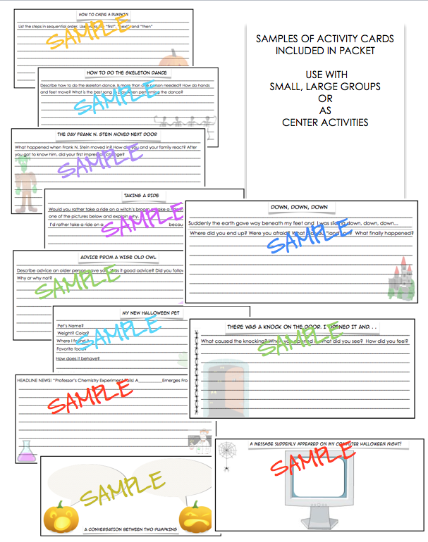 Teacher Park: Halloween Task Cards and Writing Activities