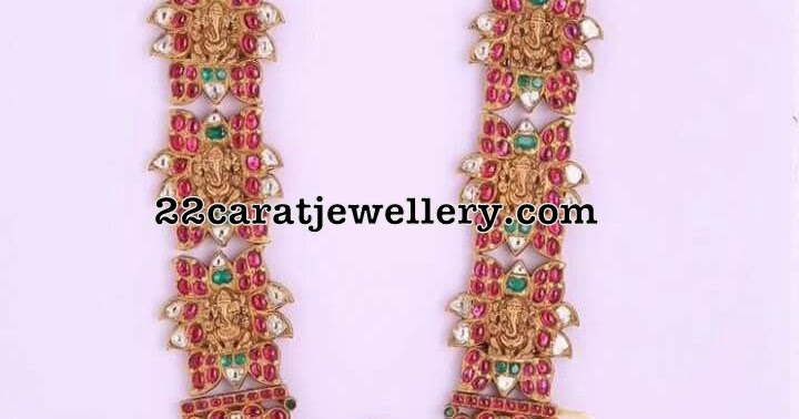 Ganesh Long Chain with Rubies - Jewellery Designs