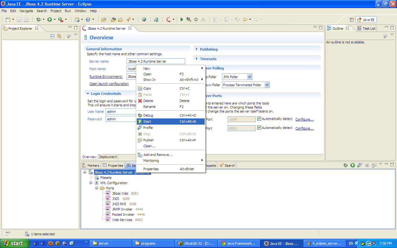 Java Frameworks & APIs: EJB - Configuración Eclipse + JBoss + EJB3 Java Frameworks & APIs: EJB - Configuración Eclipse + JBoss + EJB3