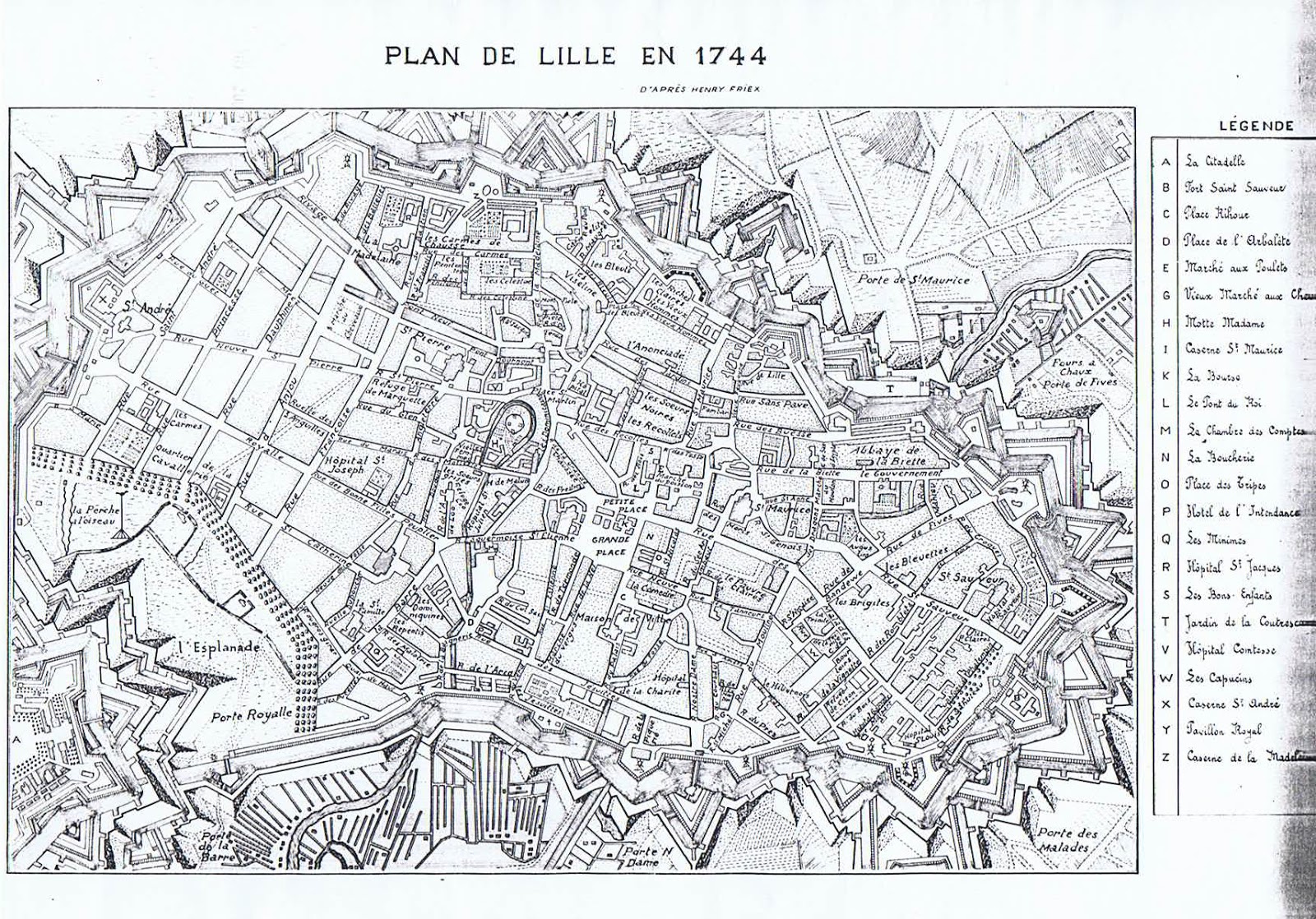 Hugues Helary - Vieux-Lille: Hugues Helary: Plan de Lille en 1744