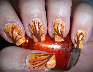 Onyx Nails: Fall Trees Manicure