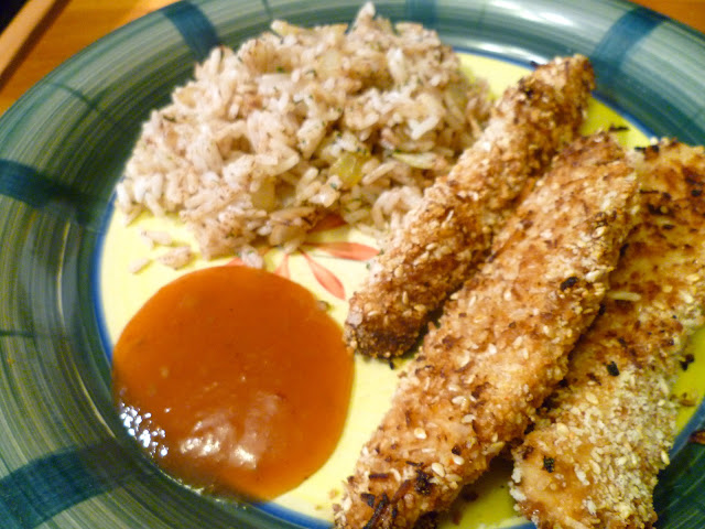 My Food Infatuation: Stip T's - Sesame and Coconut Crusted Turkey Strips