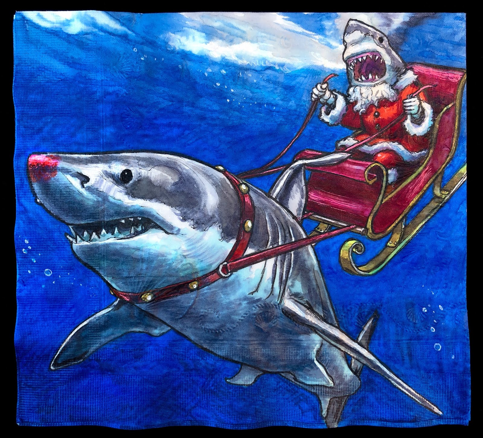 Daily Napkins: Santa Jaws