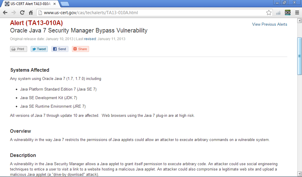 Java Buddy Alert Oracle Java 7 Security Manager Bypass Vulnerability