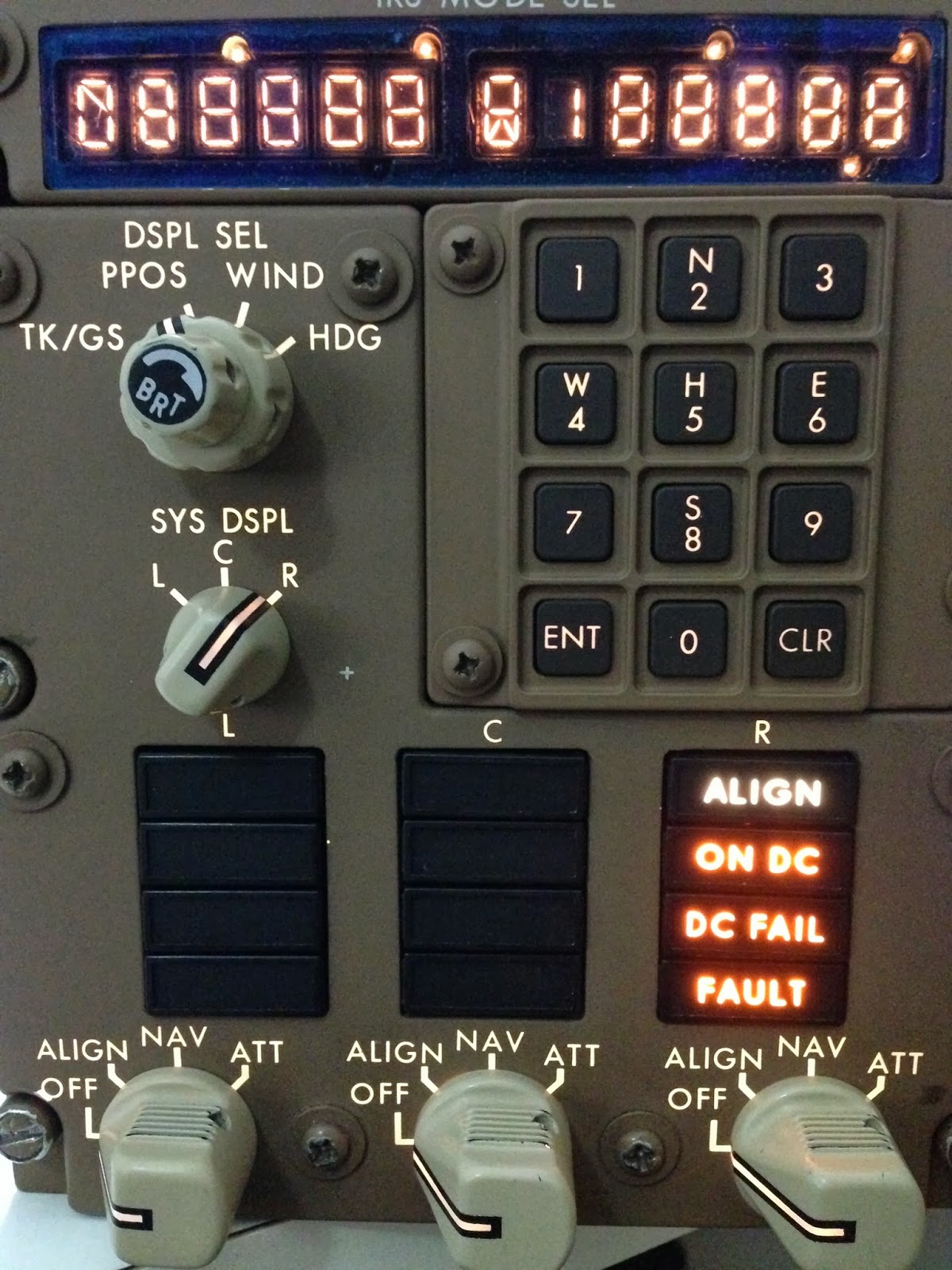 Boeing 767 Simulator Project: Avionics bending: IRS Mode Select Panel