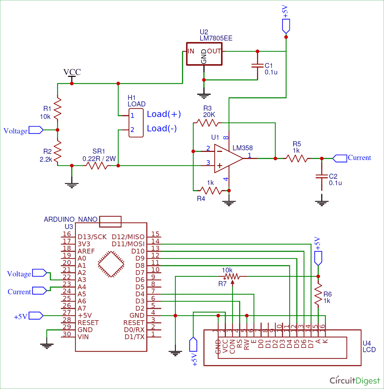 Arduino Watt meter Measure Voltage, Current and Power Consumption ...