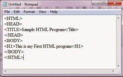 Create HTML program and run a html program