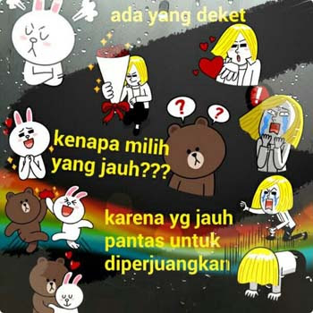 23 Kumpulan Gambar Kata-kata Stiker Line Lucu Cony & Brown