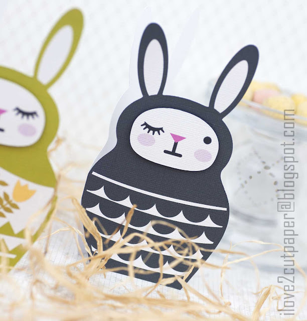 i love 2 cut paper: Bunny Babooshka Shaped Cards