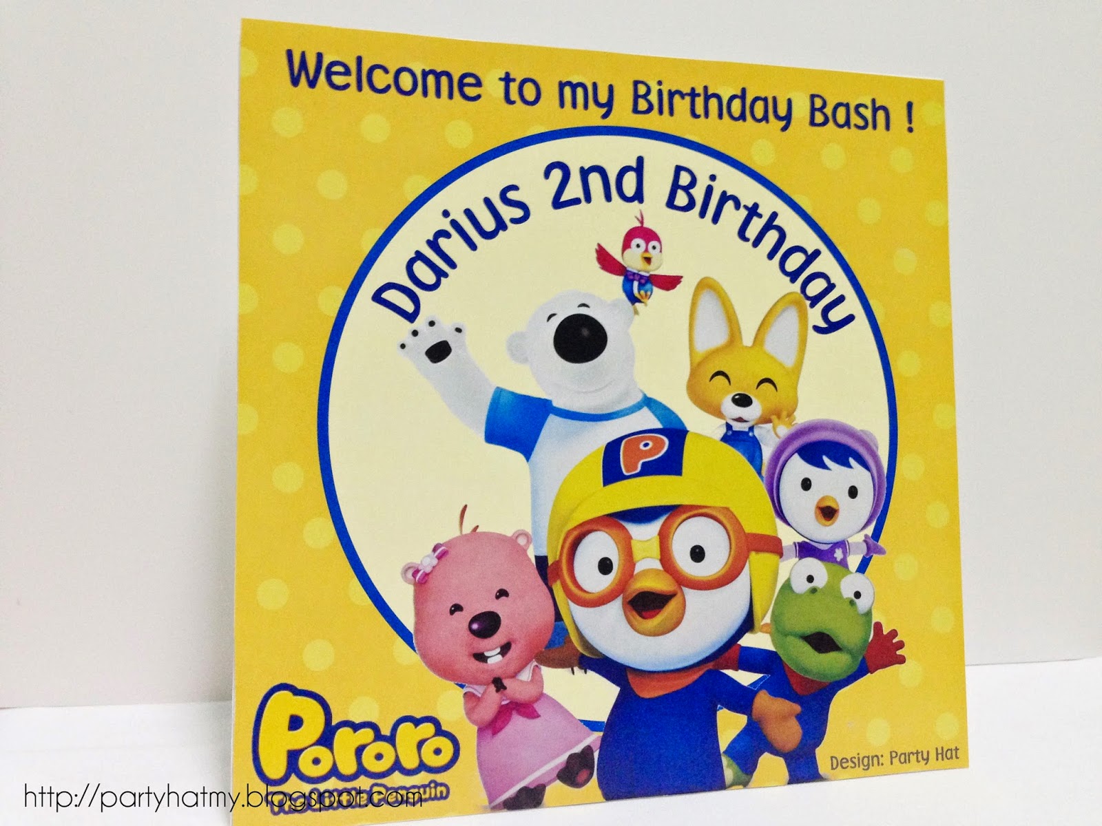 Party Hat: Pororo Birthday Party for Darius