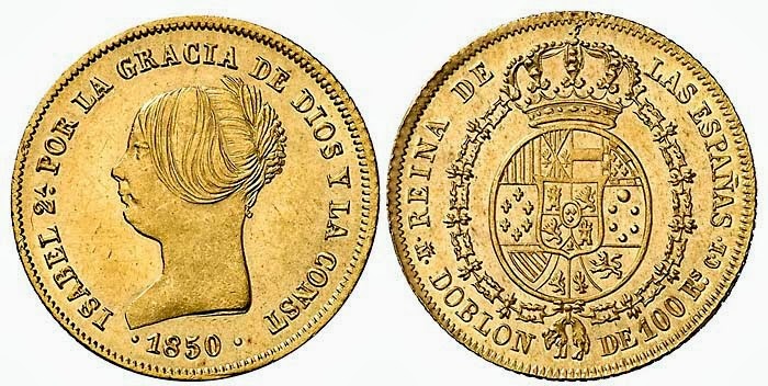 Blog Numismatico - Isabel II Reina de las Españas: Doblón de Isabel ...