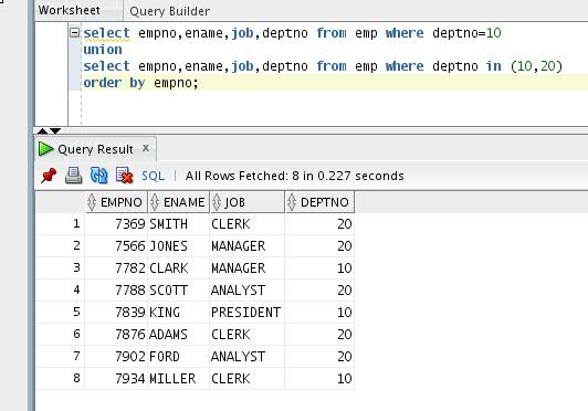 Oracle Sql Tutorial Sql Set Operator