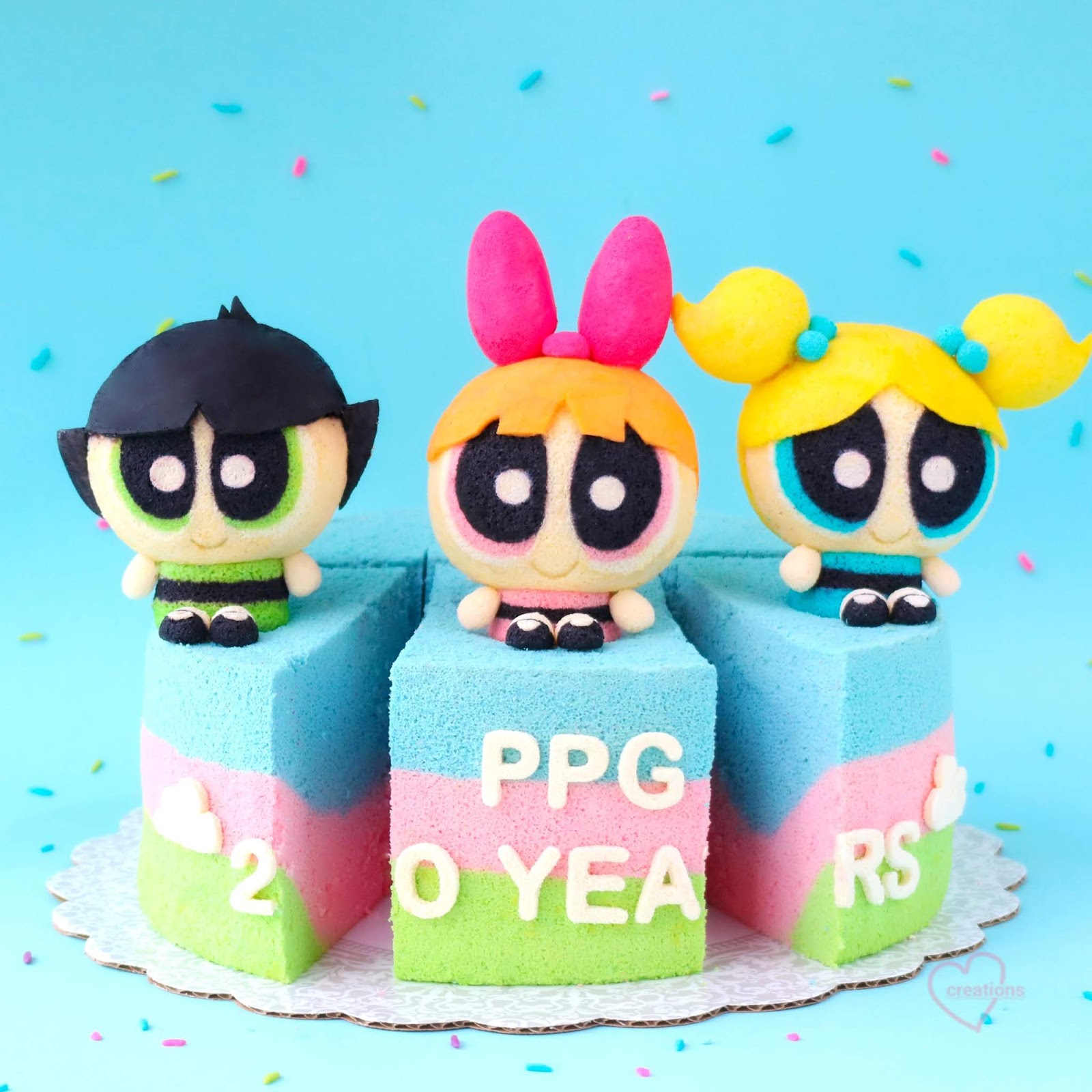 Loving Creations for You: Powerpuff Girls 20th Anniversary Chiffon Cake