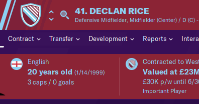 FM20 Wonderkid - Declan Rice | FM Blog | FM24