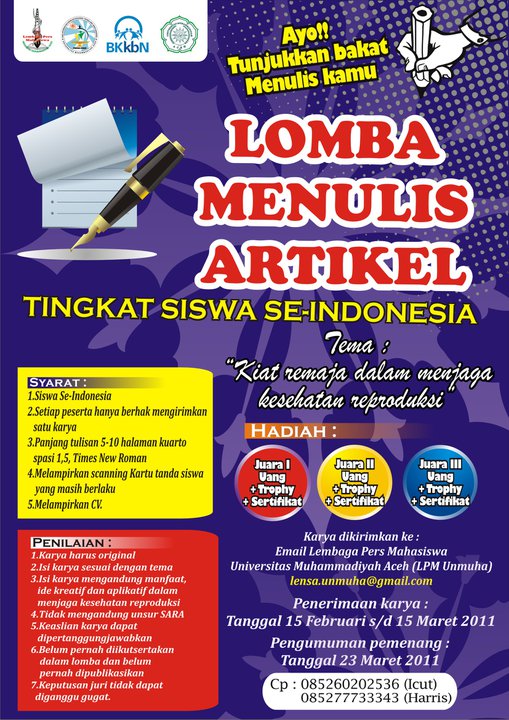 Thequu Popon: POSTER MENULIS ARTIKEL