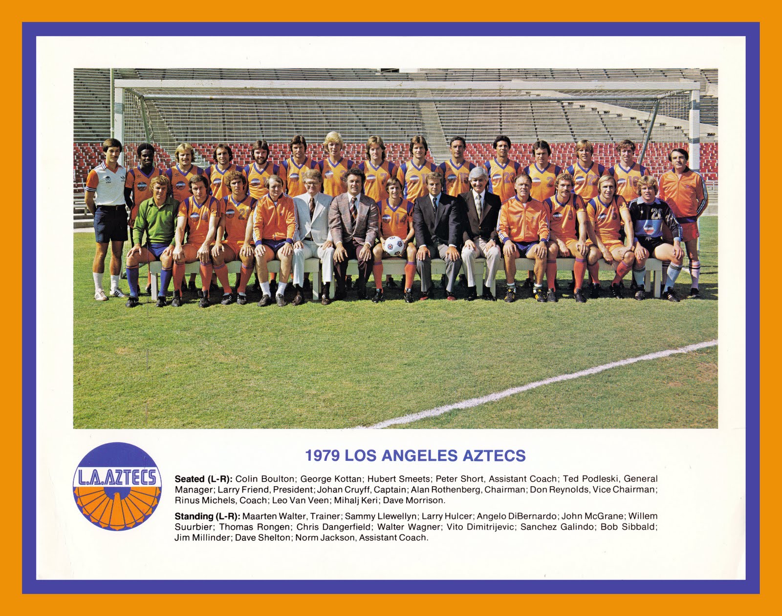 NORTH AMERICAN SOCCER LEAGUE: L.A. AZTECS TEAM PHOTO, 1979