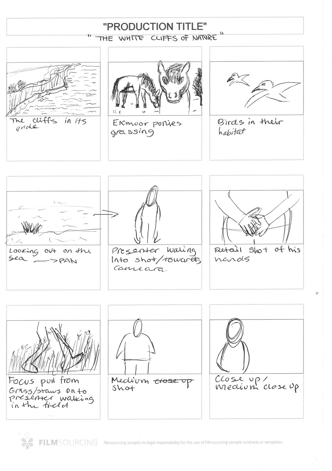 Television by Ida Frank: Shot list, Storyboard & Shooting Script