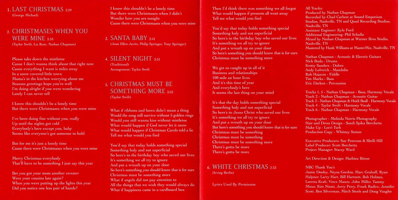 Encarte: Taylor Swift - Sounds of the Season: The Taylor Swift Holiday ...