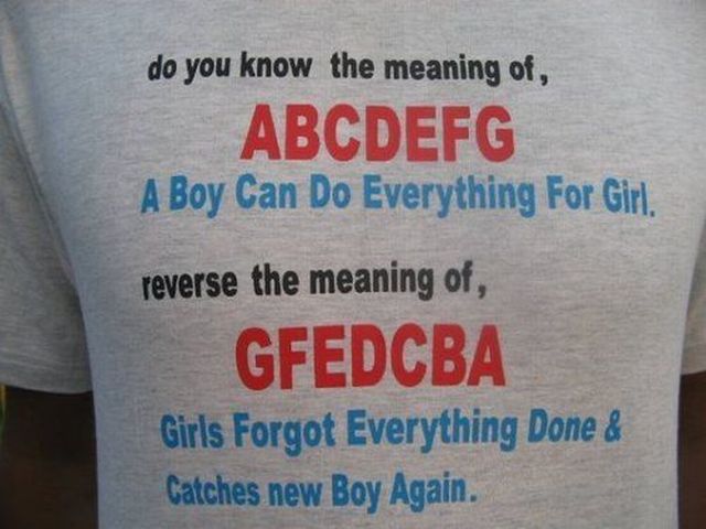 The Meaning Of ABCDEFG - A Boy Can Do Everything For Girl - Reverse The ...