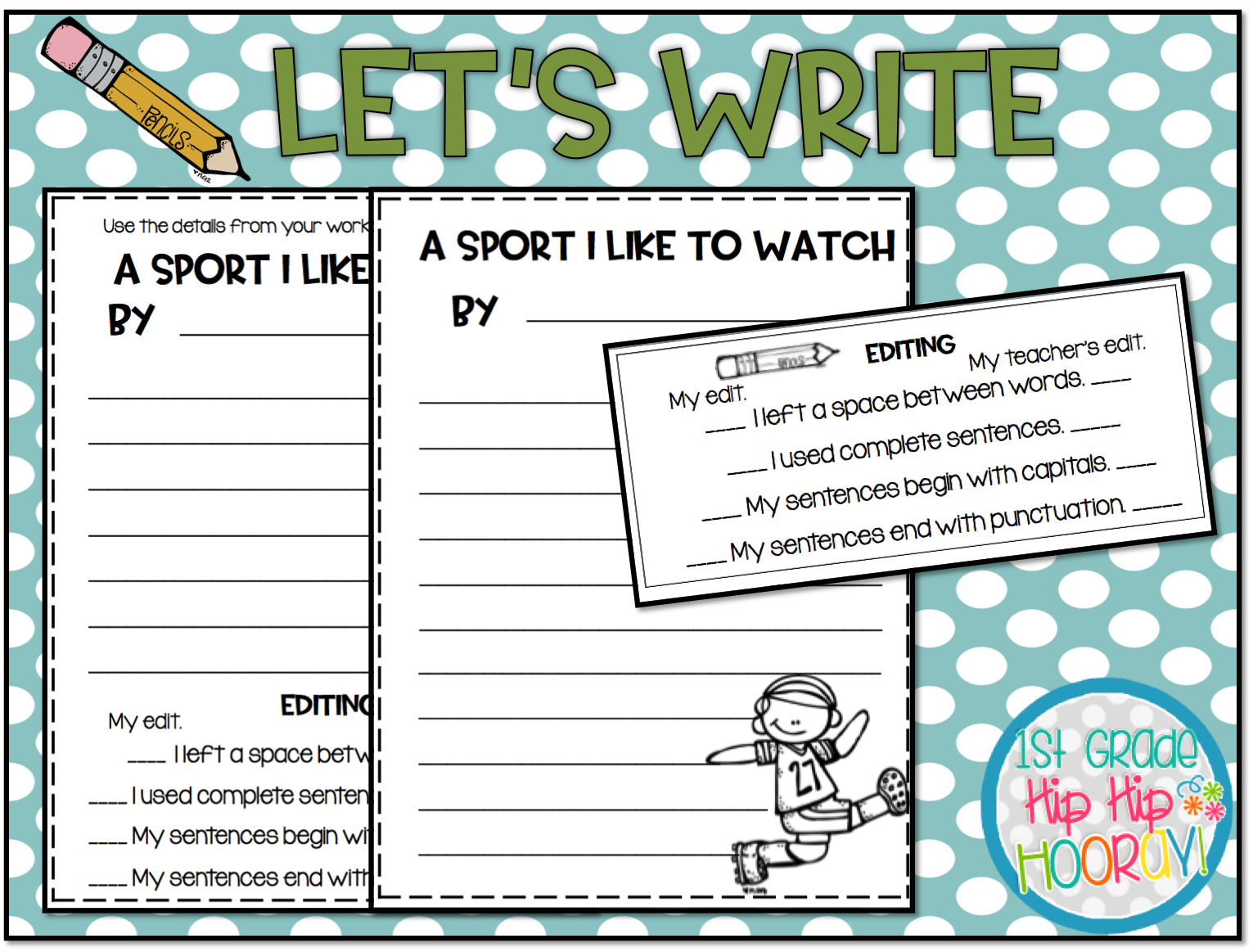 1st Grade Hip Hip Hooray!: Let's Write April!