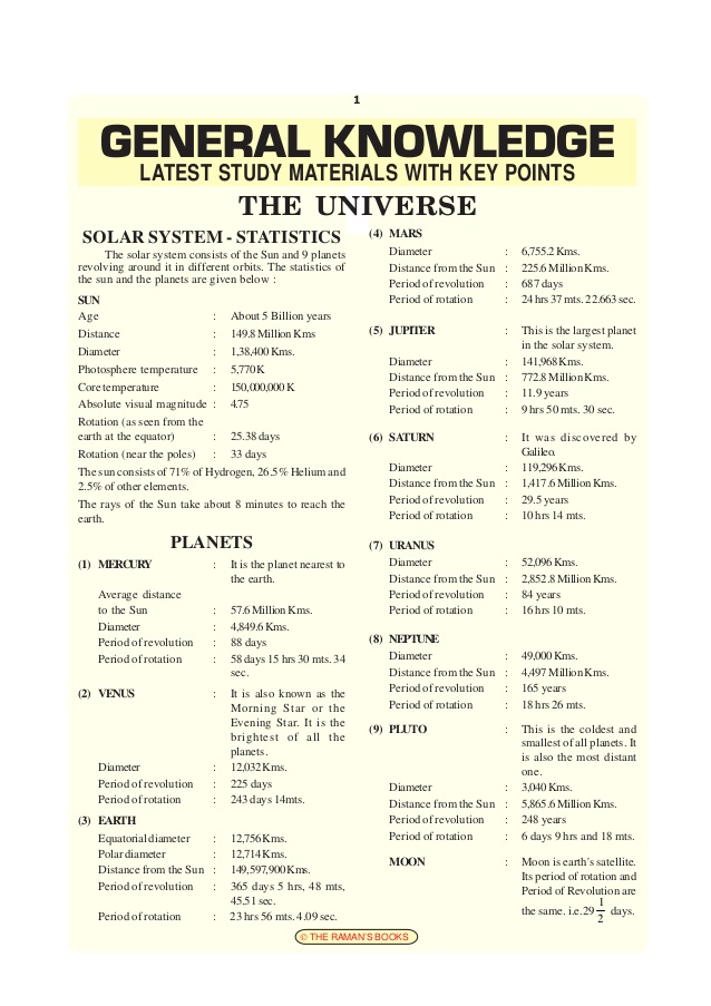 GENERAL KNOWLEDGE : LATEST STUDY MATERIAL WITH KEY POINT - bookszoli