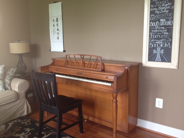 The Burlap Hill: New Piano Wall