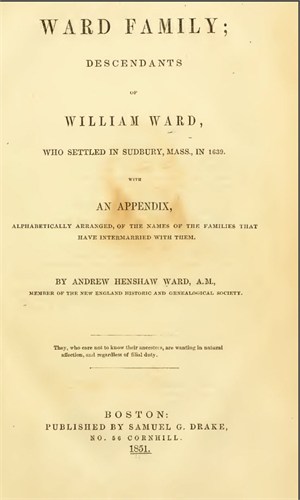 Miller-Anderson Histories: WILLIAM WARD 1603-1687