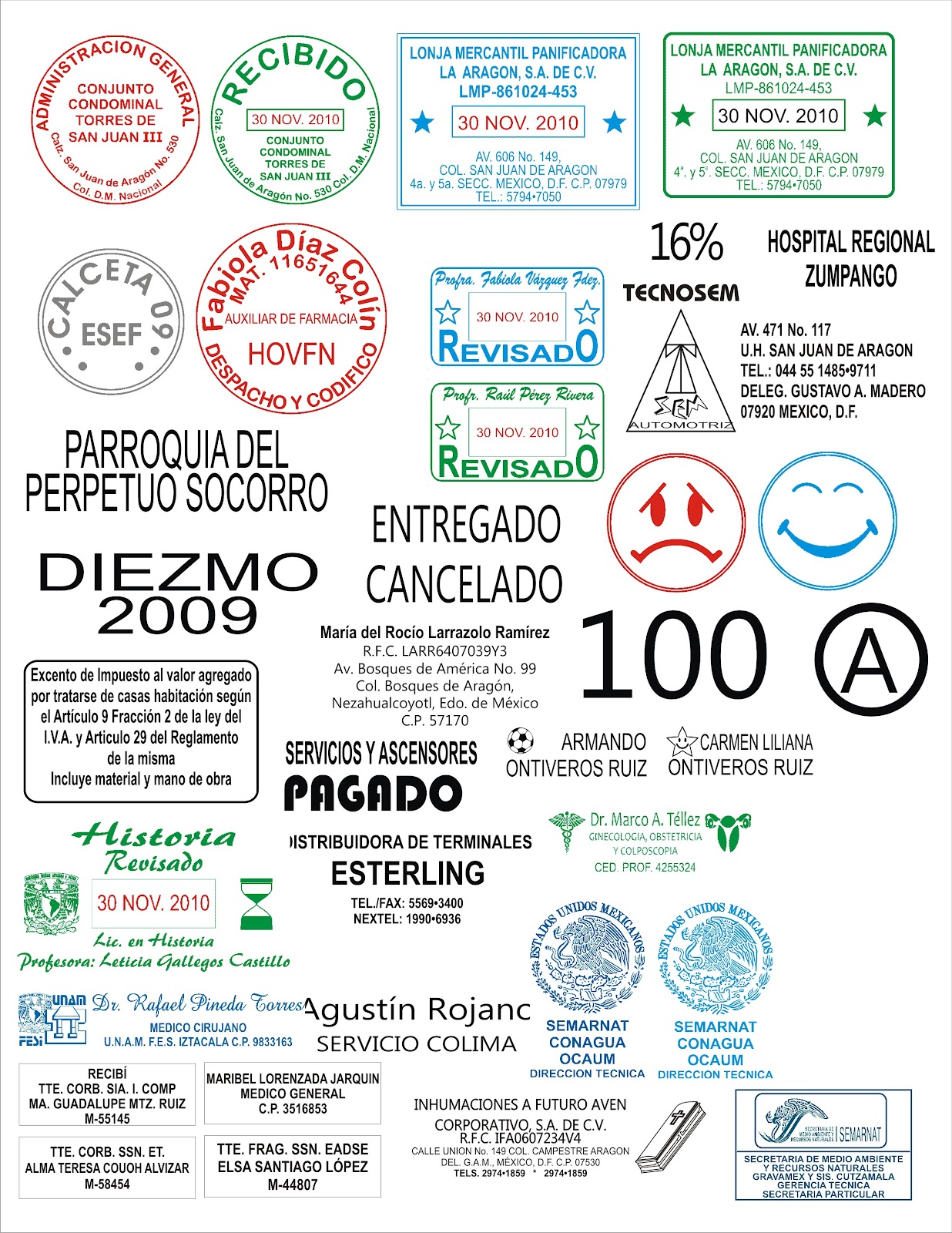 SELLOS DE GOMA: 2012