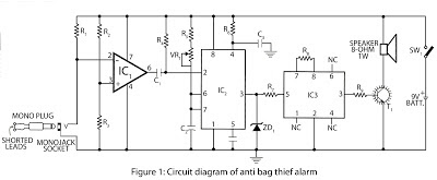 Simple Anti Bag Snatching Alarm Circuit Diagram | Digital Free Elec ...