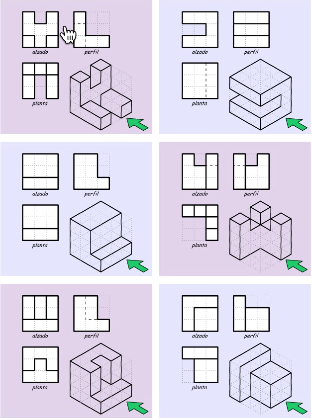 TECNOTRICTOR: EJERCICIOS PERSPECTIVA ISOMÉTRICA SOLUCIONES