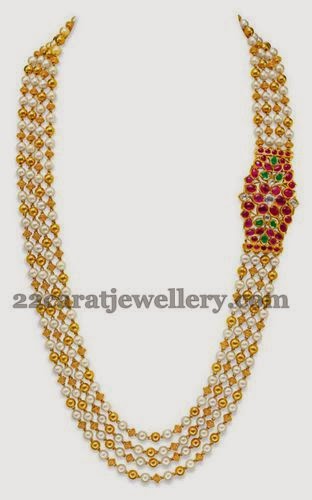 Pearls and Balls Latest Chandra Haar - Jewellery Designs