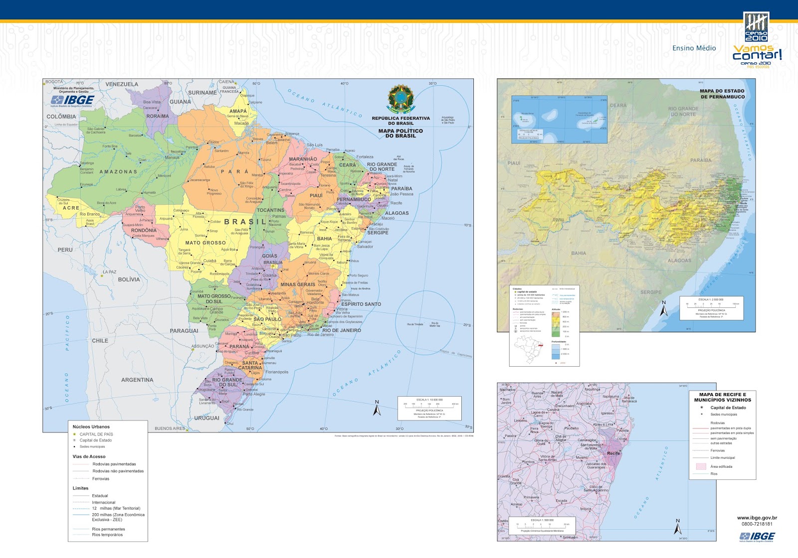Mapa de Pernambuco | Brasil - Doc Sports™