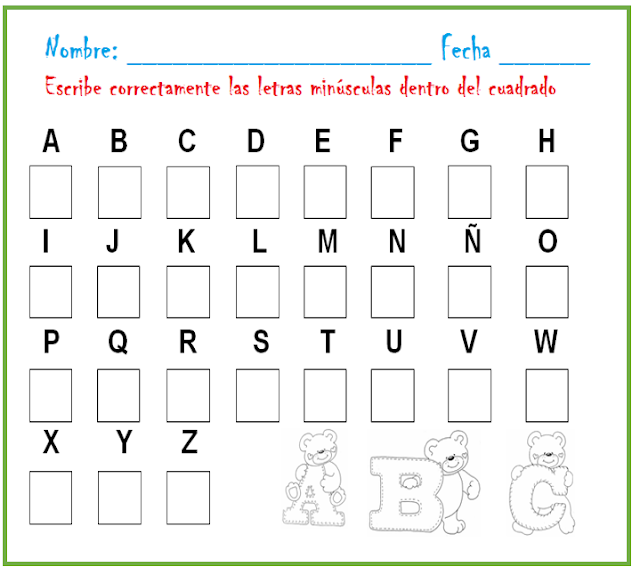 Fichas de Primaria: Mayúsculas y minúsculas