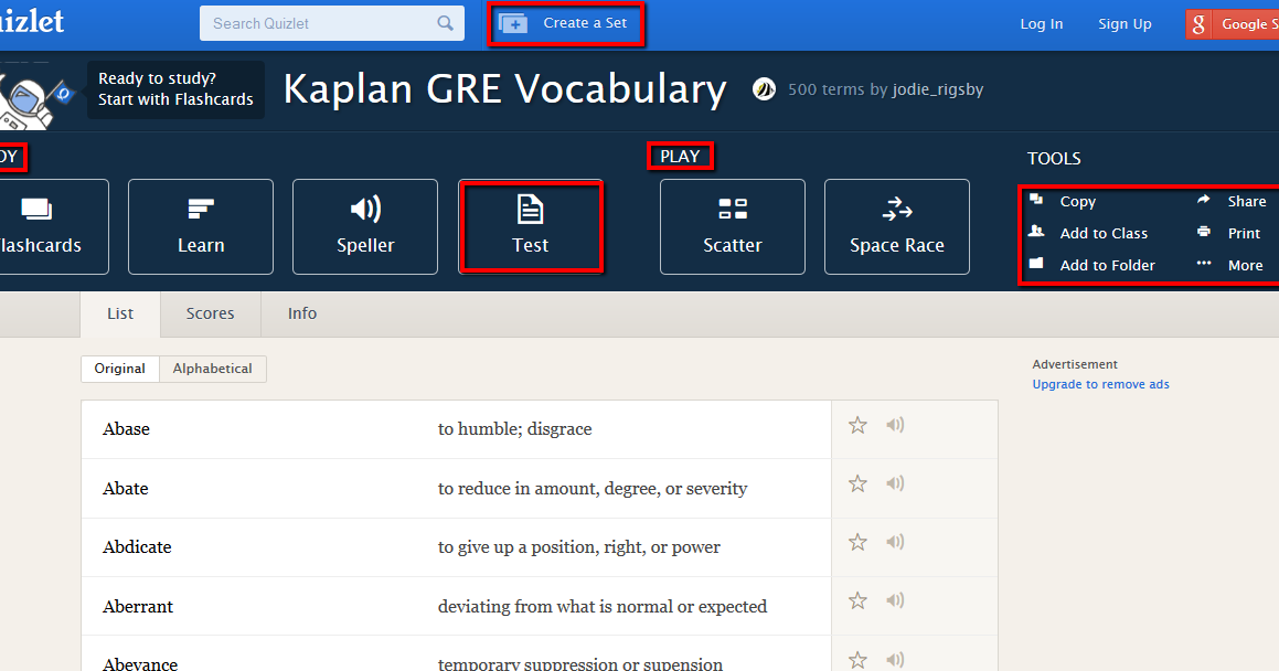 Using Quizlet to Study for the GRE